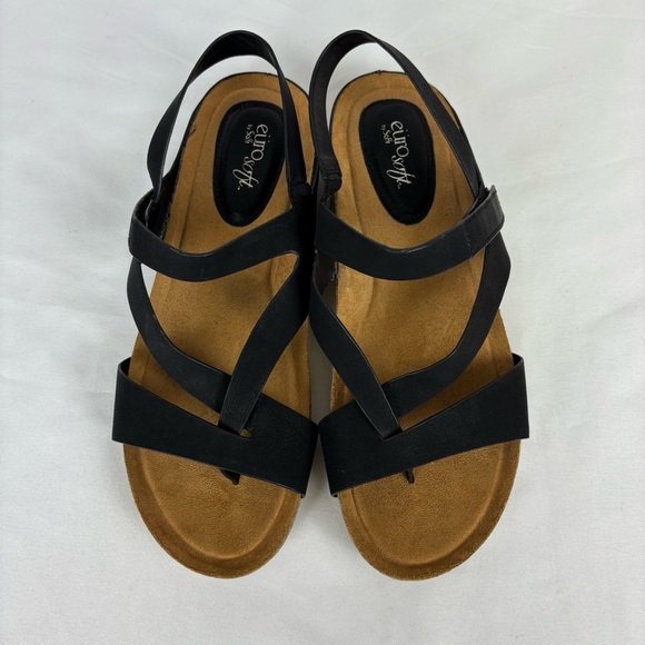 Sofft | Shoes | Eurosoft Flatform Sandals Ankle Strap Comfort Footbed ...